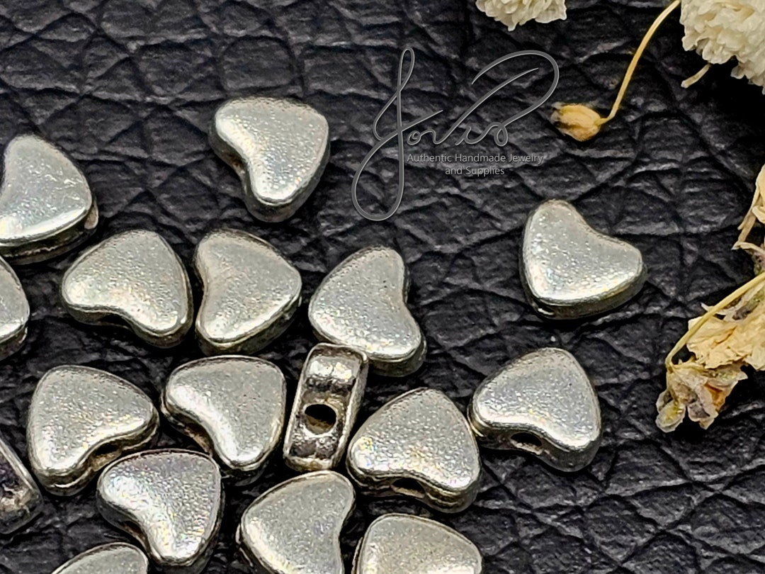 2,000 Pcs. Heart. Alloy Beads, Lead Free and Cadmium Free. Silver Color ...