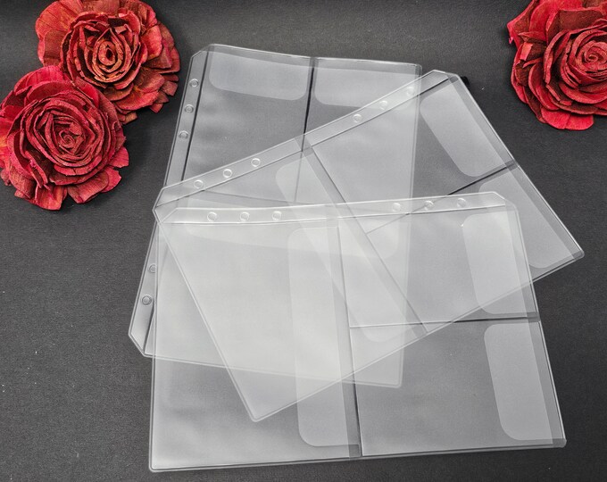 10 Sheets With Pockets. A5 Binder 6-hole. Envelope Transparent PVC ...