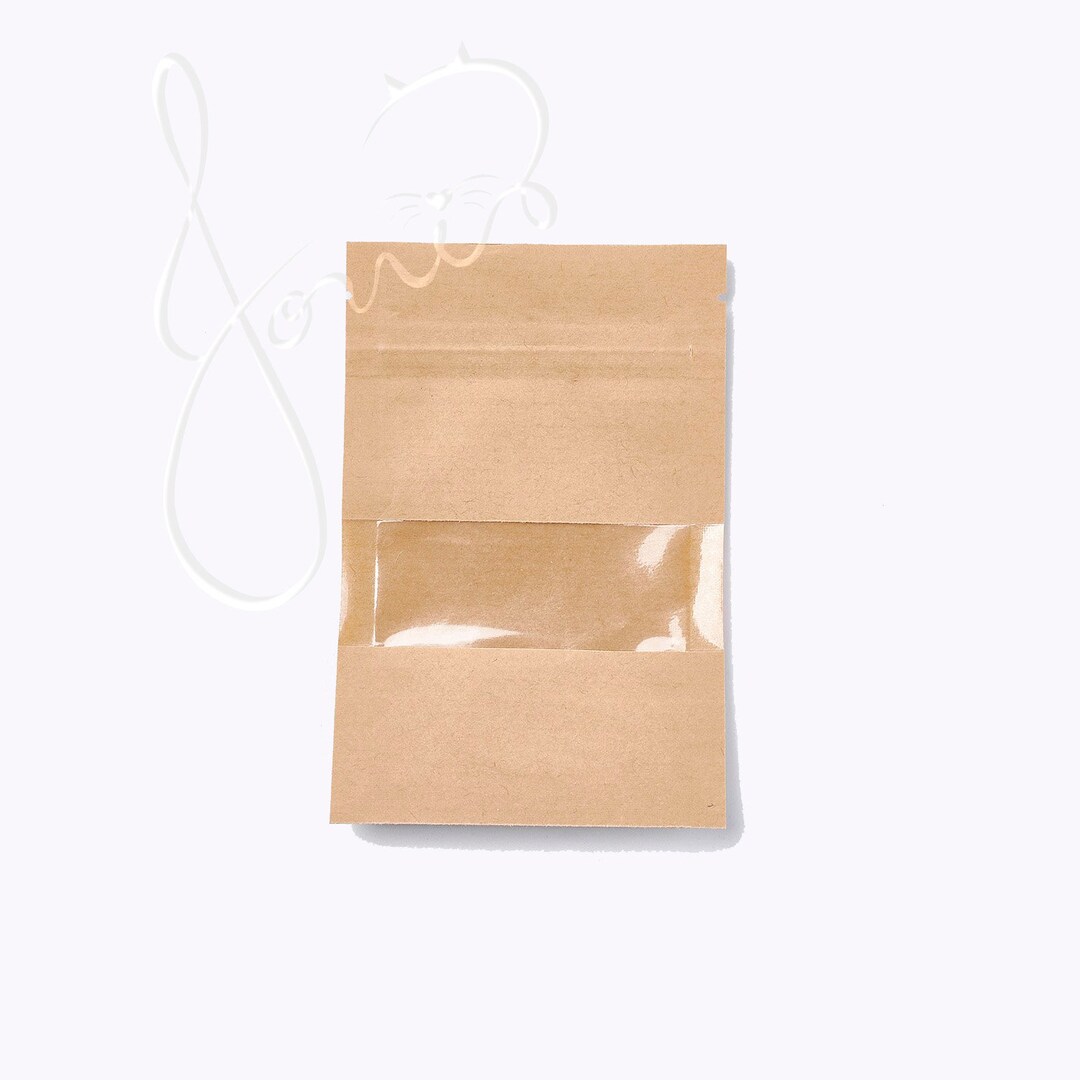 30 Pcs. Kraft Paper Zip Lock Bag, Small Kraft Paper Stand up Pouch ...