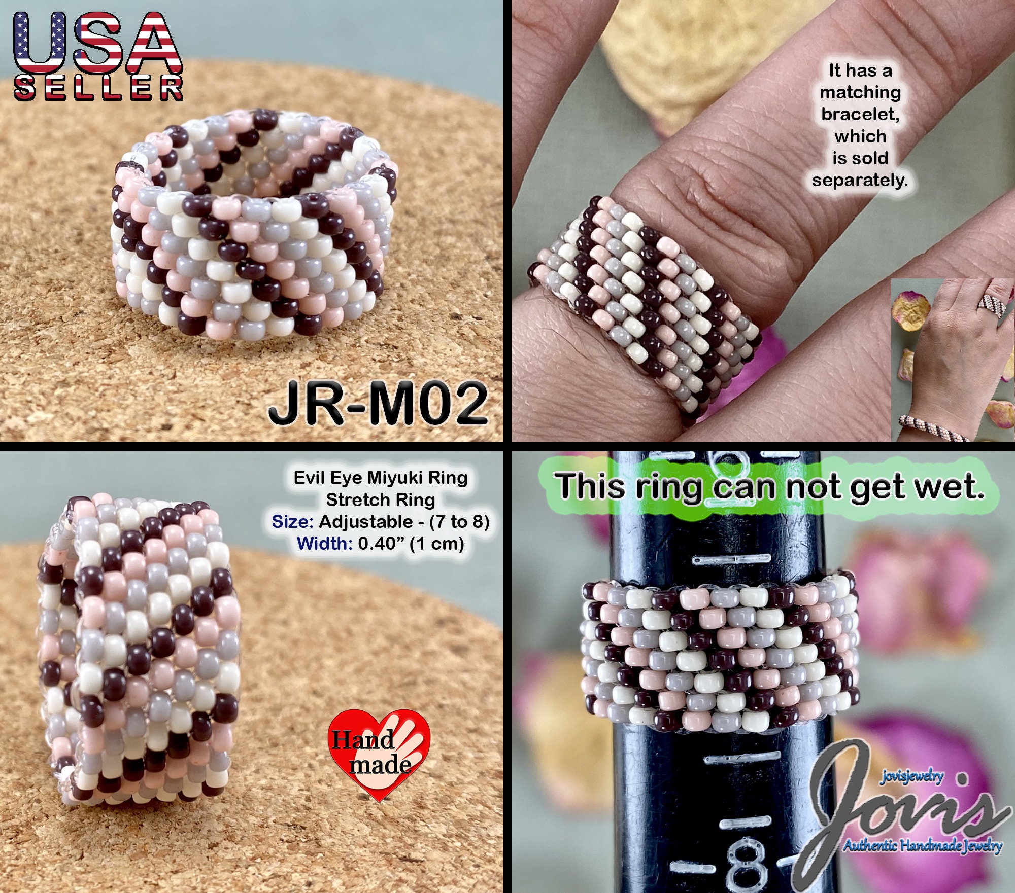 Miyuki Ring, Miyuki Bracelet, Evil Eye Ring, Protection Ring, Colorful ...
