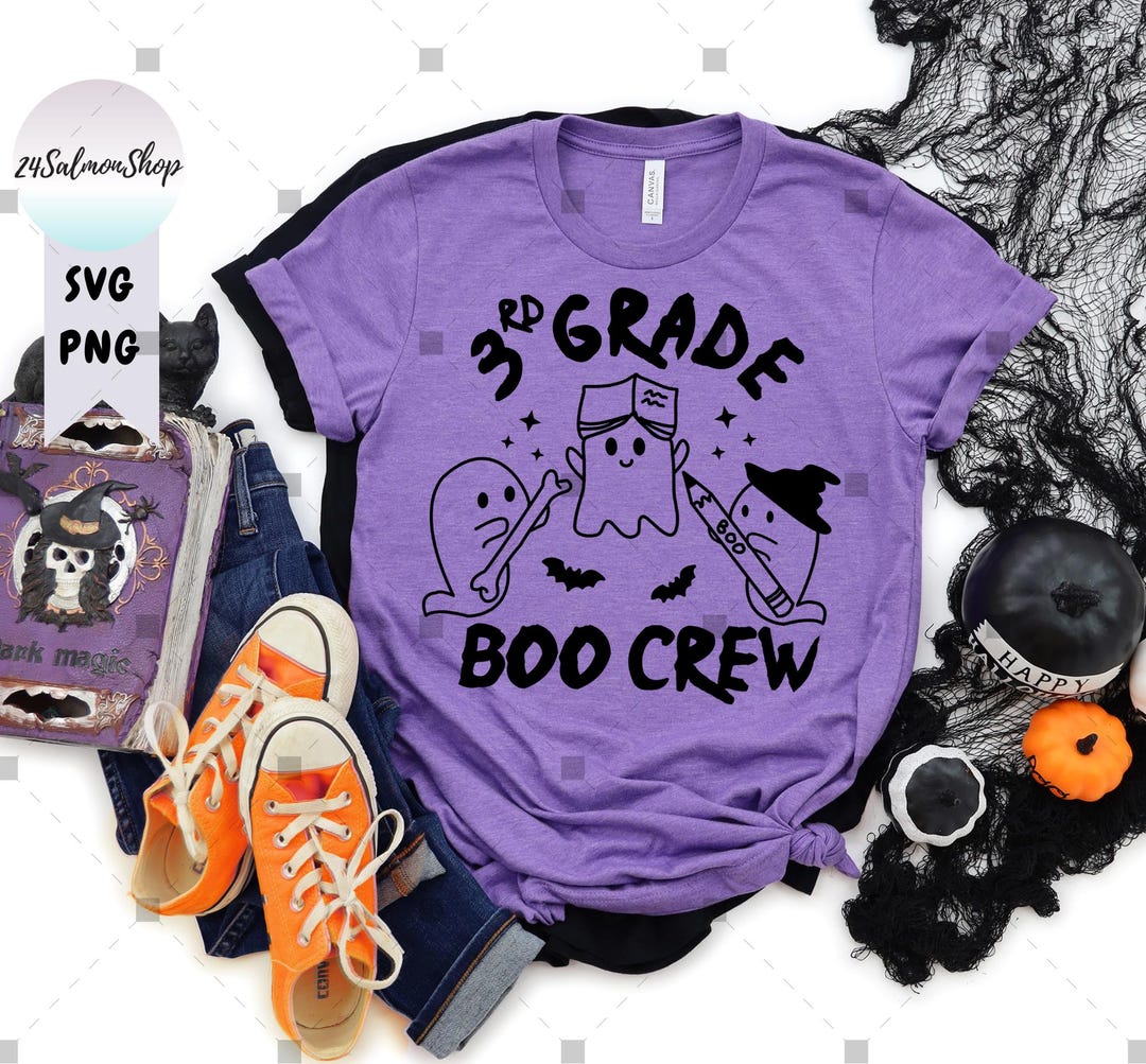 3rd Grade Boo Crew SVG PNG, Funny Halloween Party Teacher Student, Cute ...