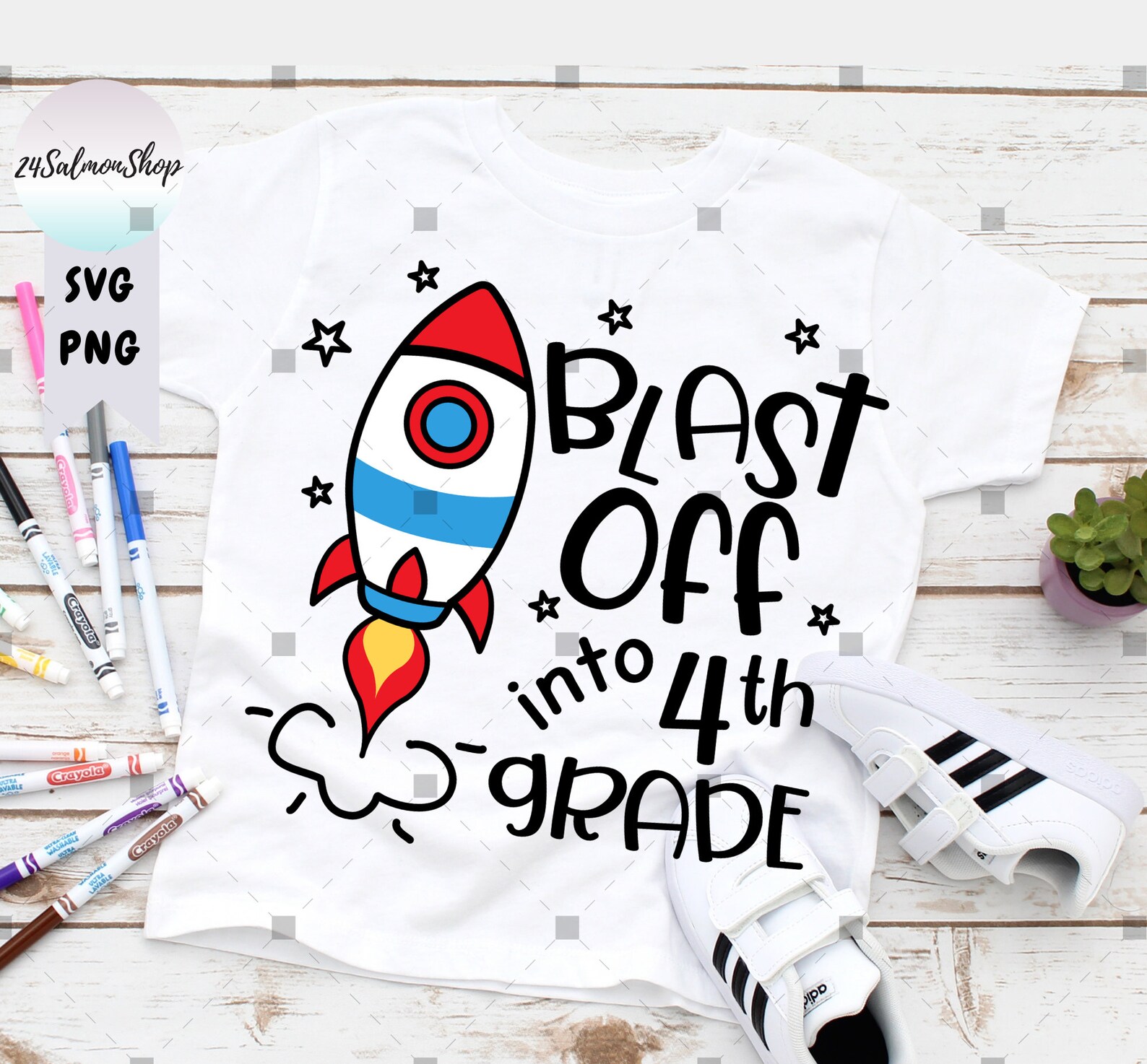 Blast off Into Fourth Grade SVG PNG, Skyrocket Rocket Spaceship Svg ...