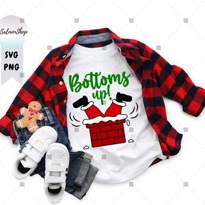 Funny Christmas SVG PNG Bottoms Up Santa svg Drinking Beer | Etsy