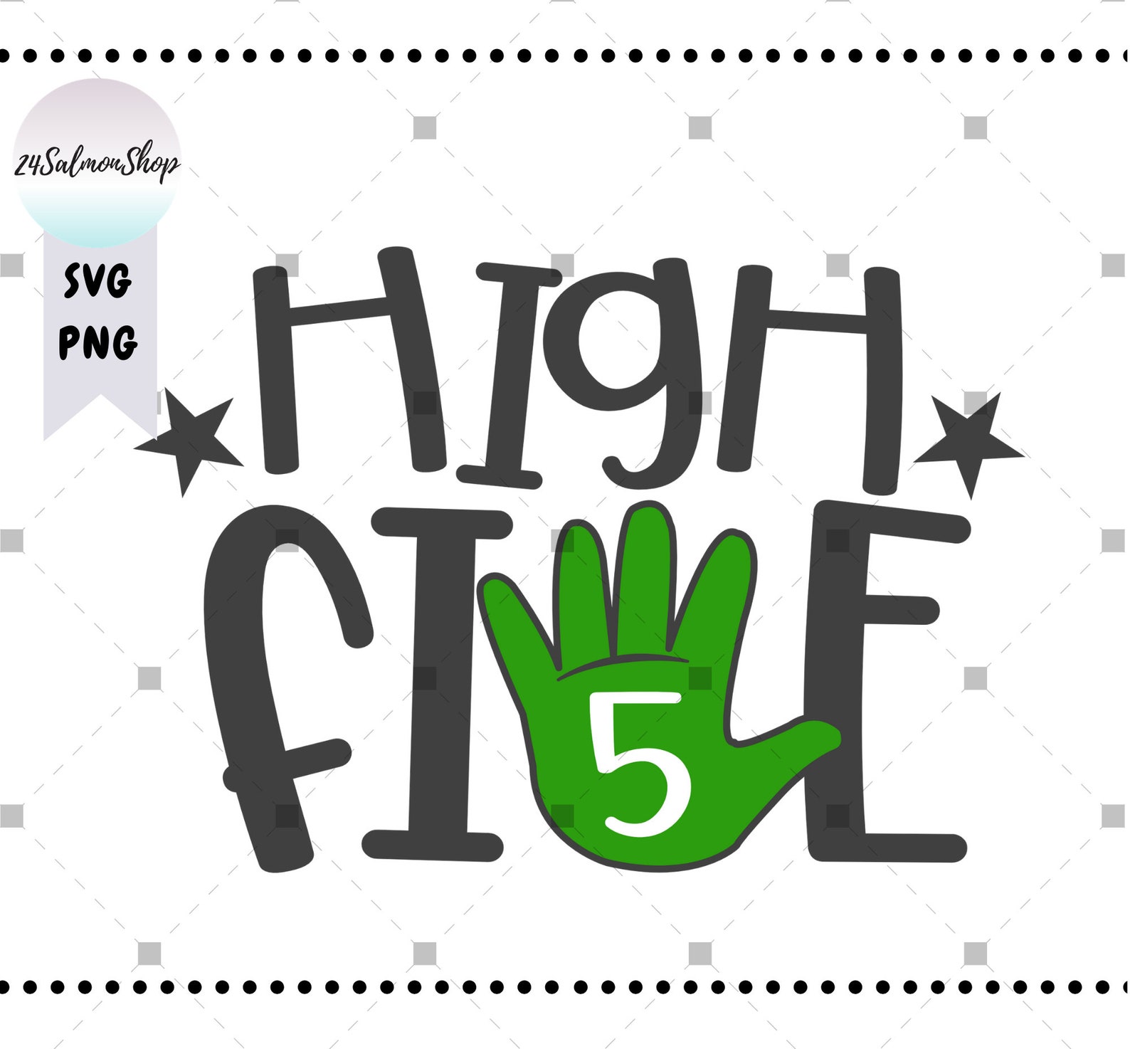 5th Birthday SVG PNG, High Five Svg, 5 Years Old Birthday, Kids ...