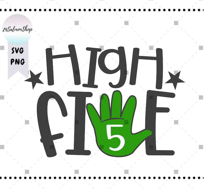 5th Birthday SVG PNG, High Five Svg, 5 Years Old Birthday, Kids ...