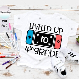 Level up to Fourth Grade SVG PNG Jpg Png, 4th Grade Svg, Back to School ...