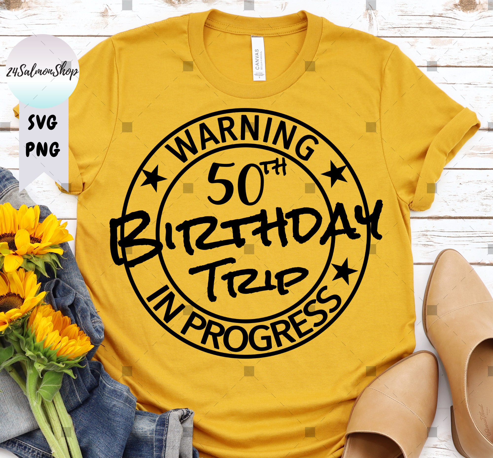 Viaje de cumpleaños de 50 años SVG PNG, advertencia de viaje en ...