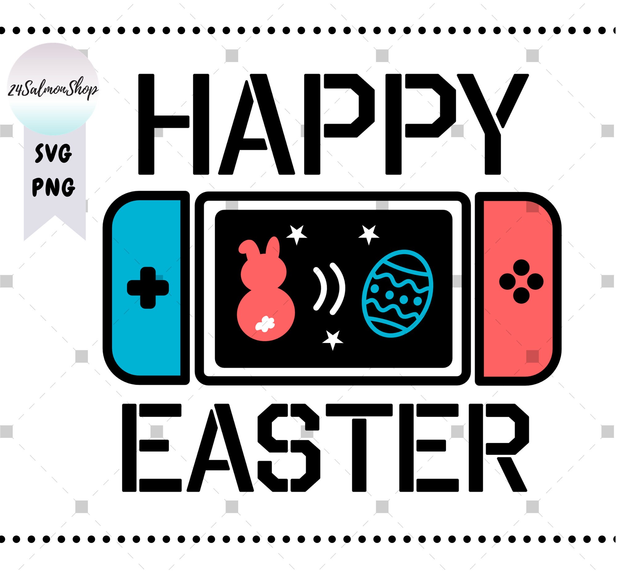 Happy Easter SVG PNG, Video Game Controller Svg, Easter Bunny Hunting ...