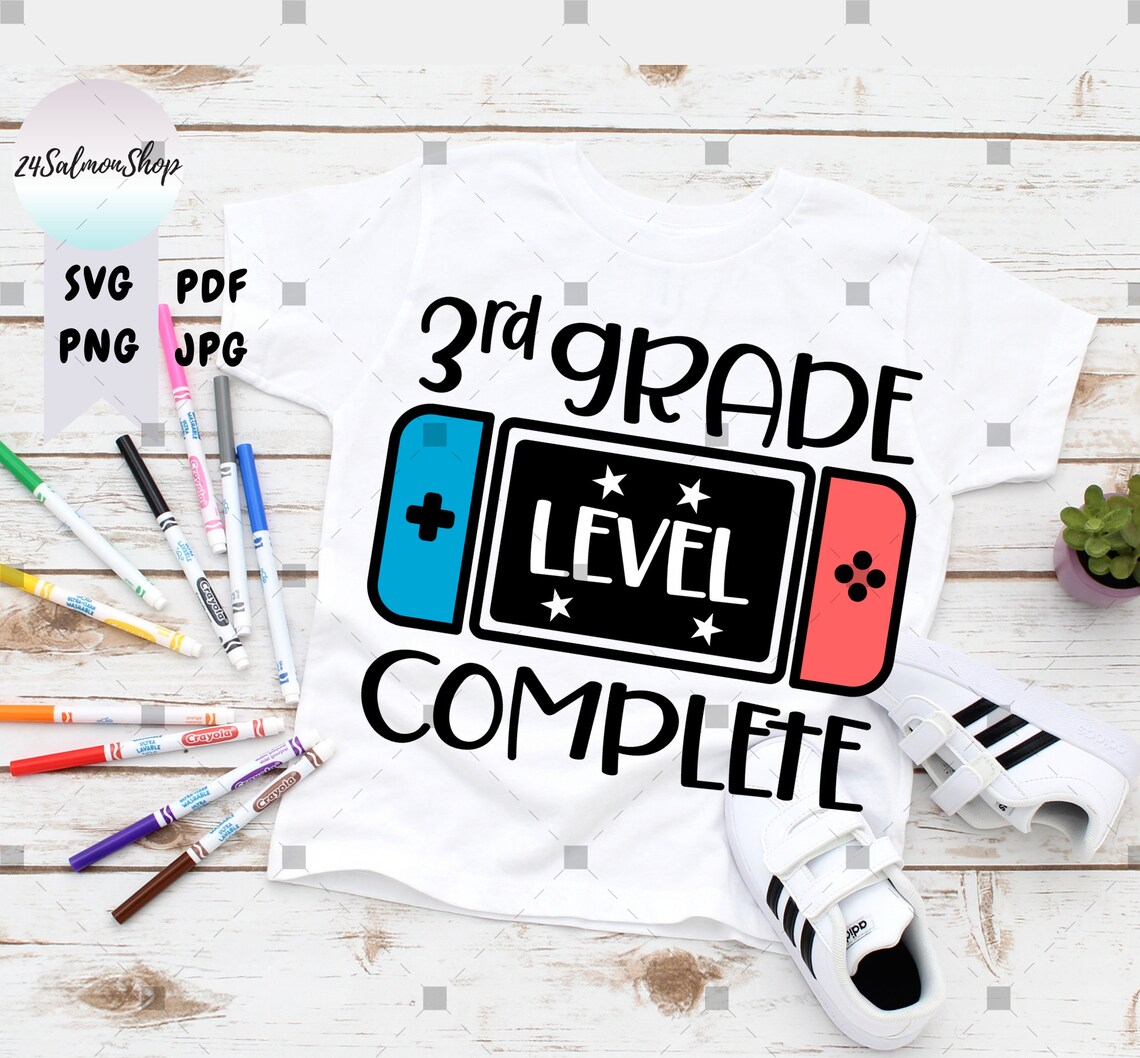 Third Grade Level Complete SVG PNG Jpg Png 3rd Grade - Etsy