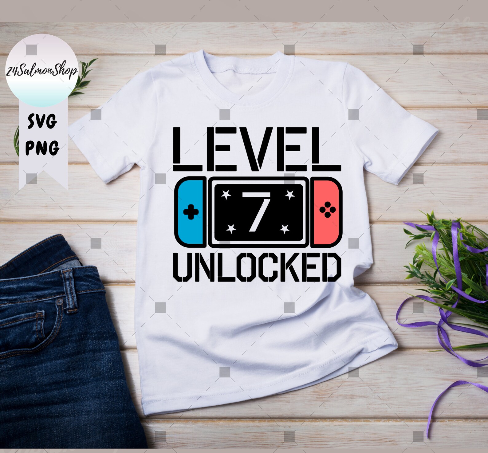 Level 7 Unlocked SVG PNG 7th Birthday Svg Seven Years Old - Etsy