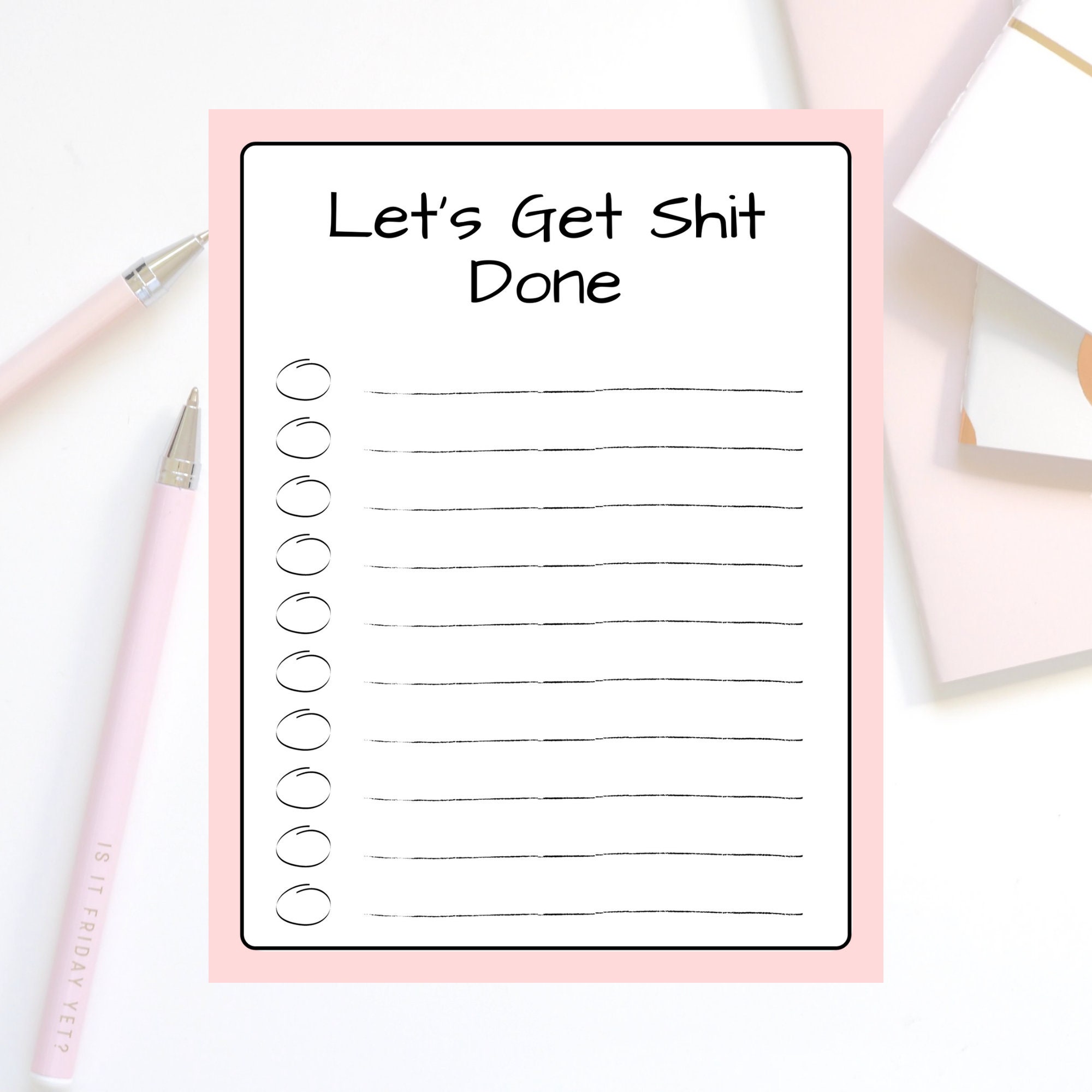 Funny to Do List Printable, Task List, Goals List, Daily Organizer ...