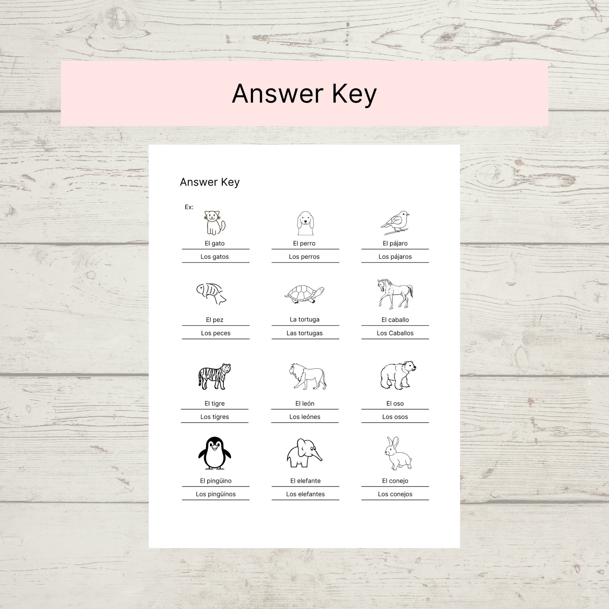 Spanish Worksheet, Animals Worksheet, Learning Spanish, Los Animales ...