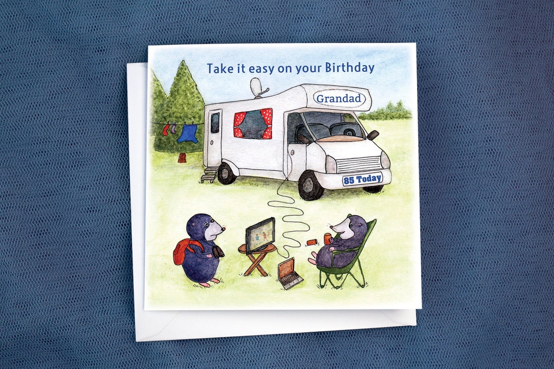 Personalised Motorhome Birthday, Retirement Card, Funny Campervan ...