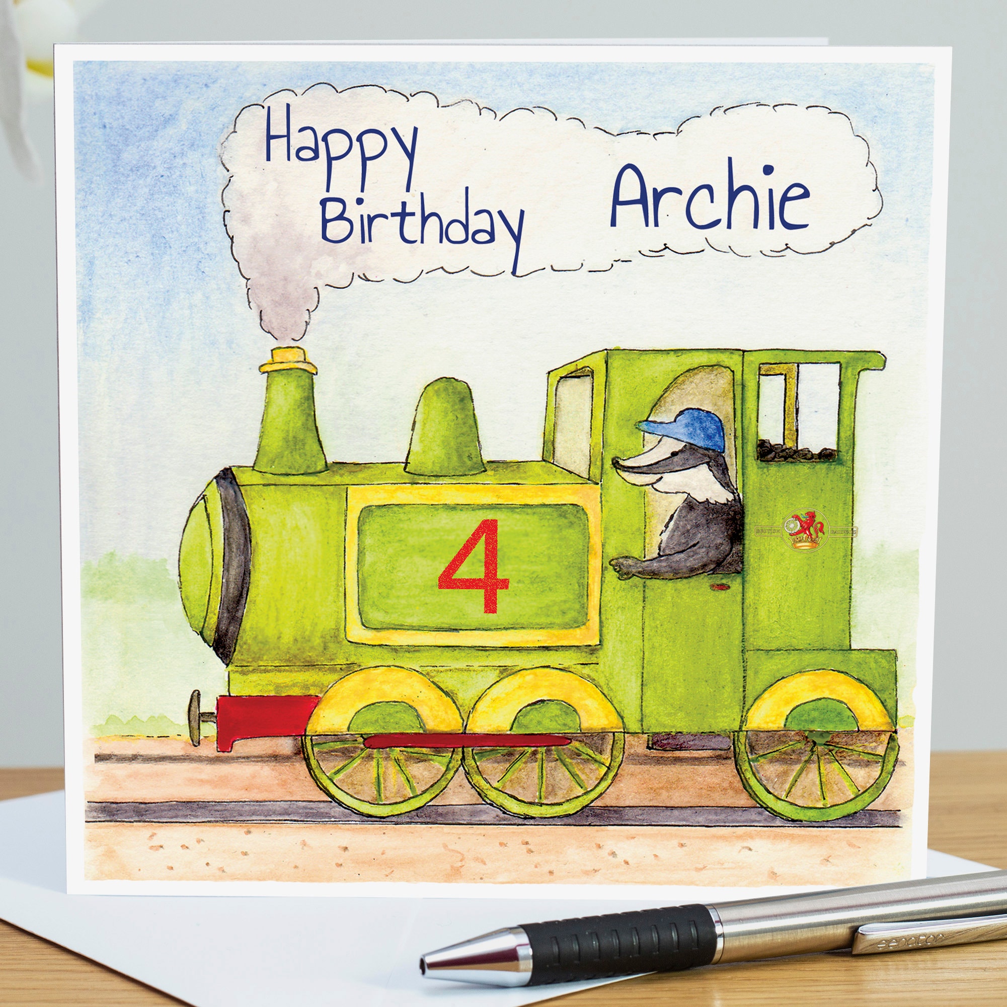 Train Birthday Graphics Birthday Party Invitation Card In English