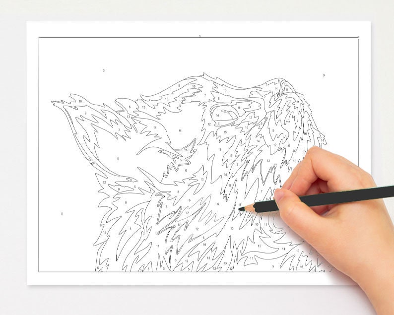 Colorful Cat Paint by Number Printable Coloring Page, Printable Color ...