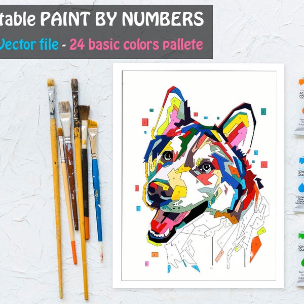 Dog Paint by Number Printable - Etsy