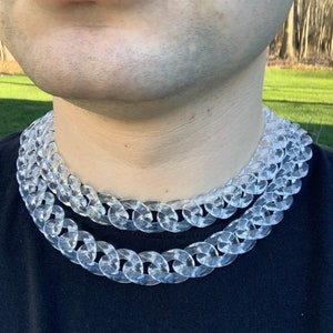 Cuban Link Chain Acrylic Necklace Clear Cuban Link Chain | Etsy