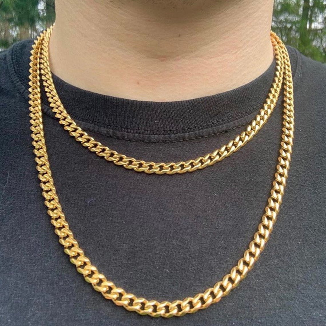 Gold Cuban Chain 7mm Cuban Link Chain Choker Necklace | Etsy