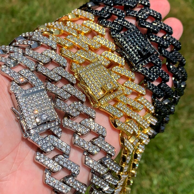 Iced Out Cuban Link Chain Cuban Choker Iced Chain Iced | Etsy