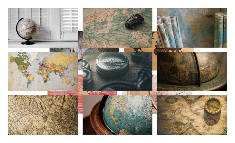 Zoom Background Maps & Globes Collection Student Teacher - Etsy