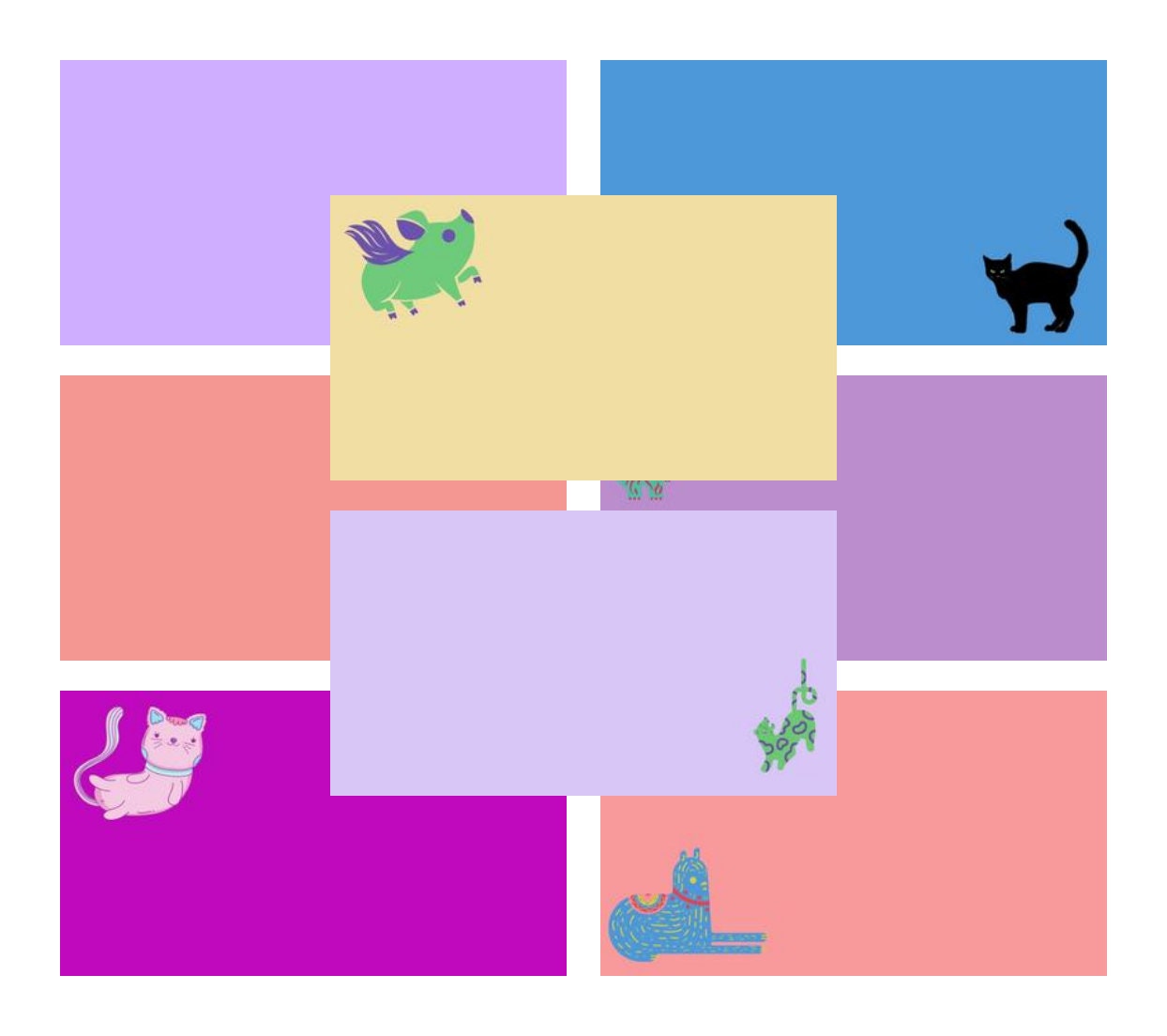 Zoom Background Colorful Cat Animal Collection Student - Etsy Ireland