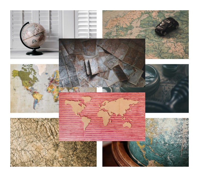 Zoom Background Maps & Globes Collection Student Teacher - Etsy
