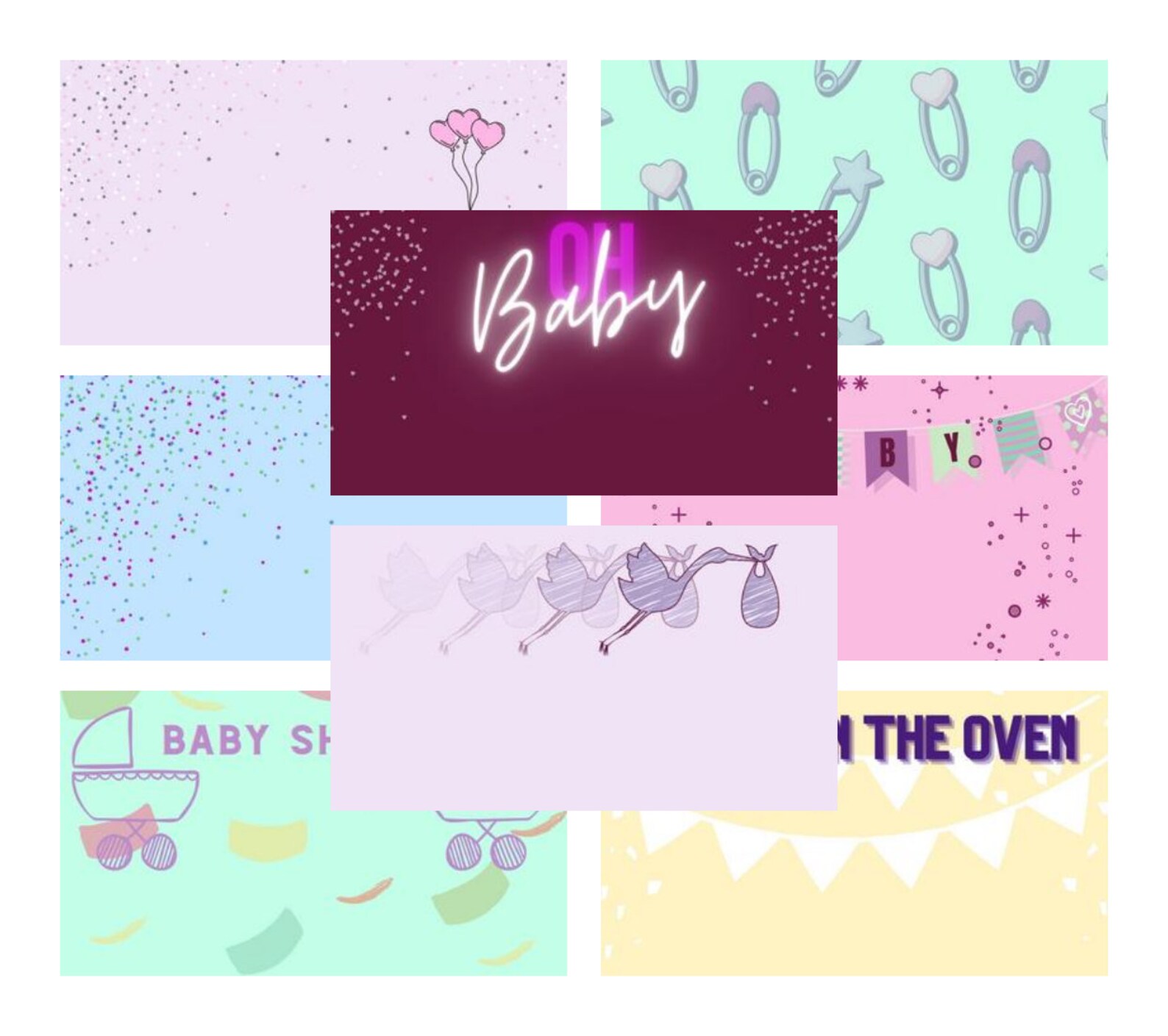 Zoom Background, Baby Shower Collection, Mom to Be Online Party ...