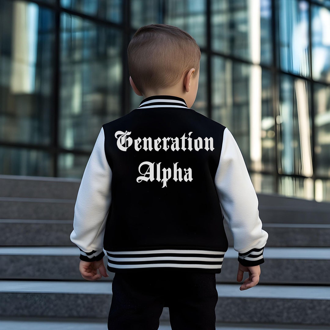 Generation Alpha Kids Varsity Jacket, Trendy Toddler and Youth Bomber ...