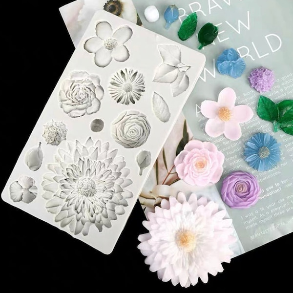 Large Silicone Flower Molds - Etsy