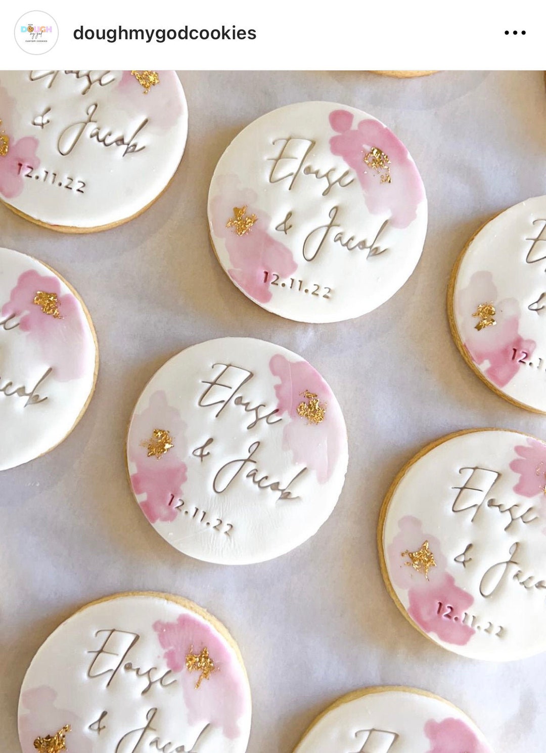 Custom Names Cookie Stamp Wedding Engagement Date - Etsy