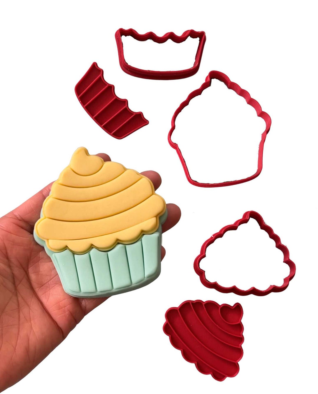 Classic Cupcake Cookie Cutter Stamp Kit Cream Liner - Etsy