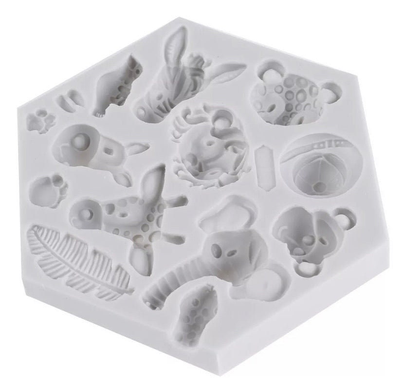 Animal Silicone Mould - Lion Monkey Tiger Elephant Giraffe Hippo ...