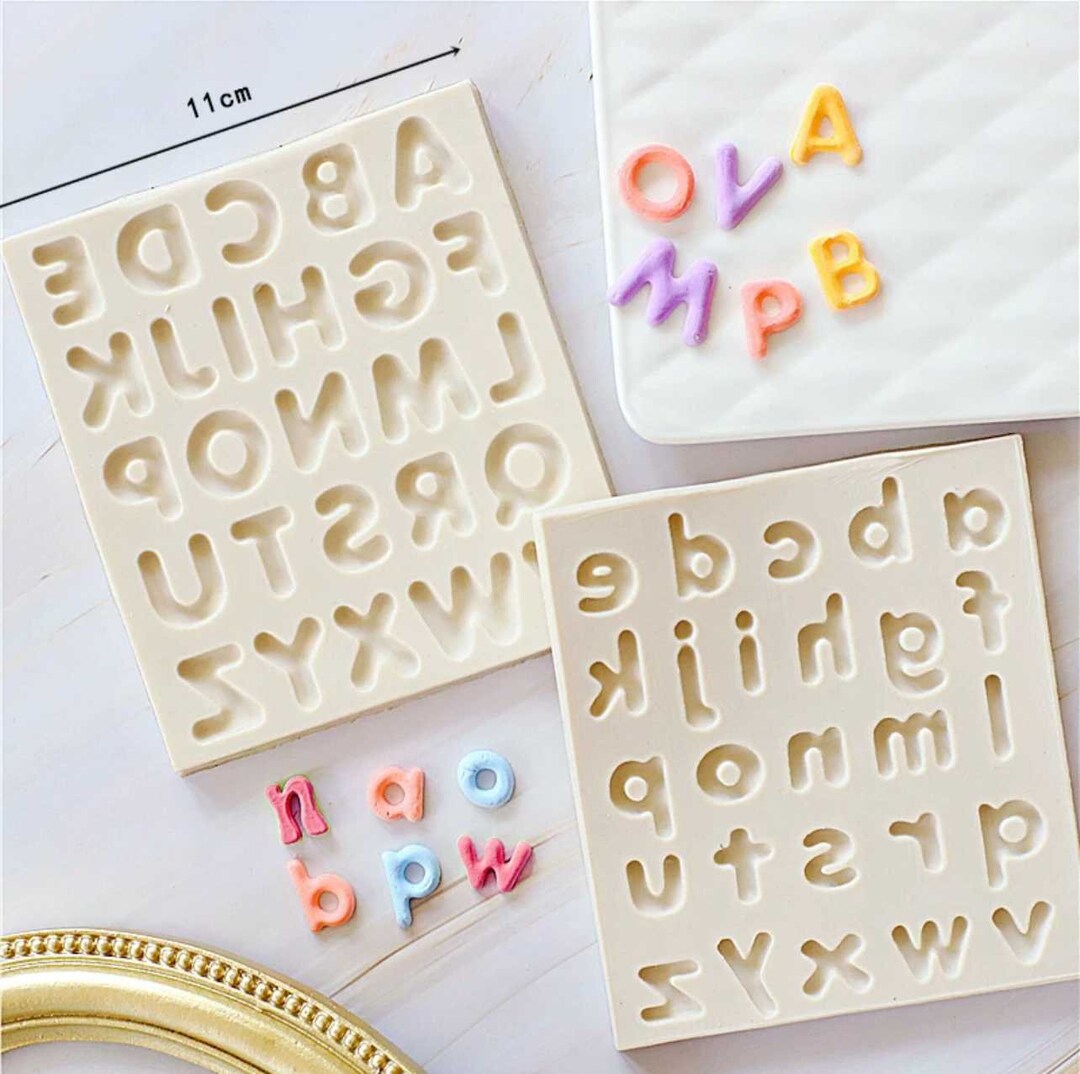 Rounded Font Alphabet Number Silicone Mould Captial Letter - Etsy