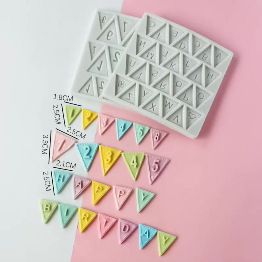 Alphabet & Number Flag Banner Silicone Mould - Etsy