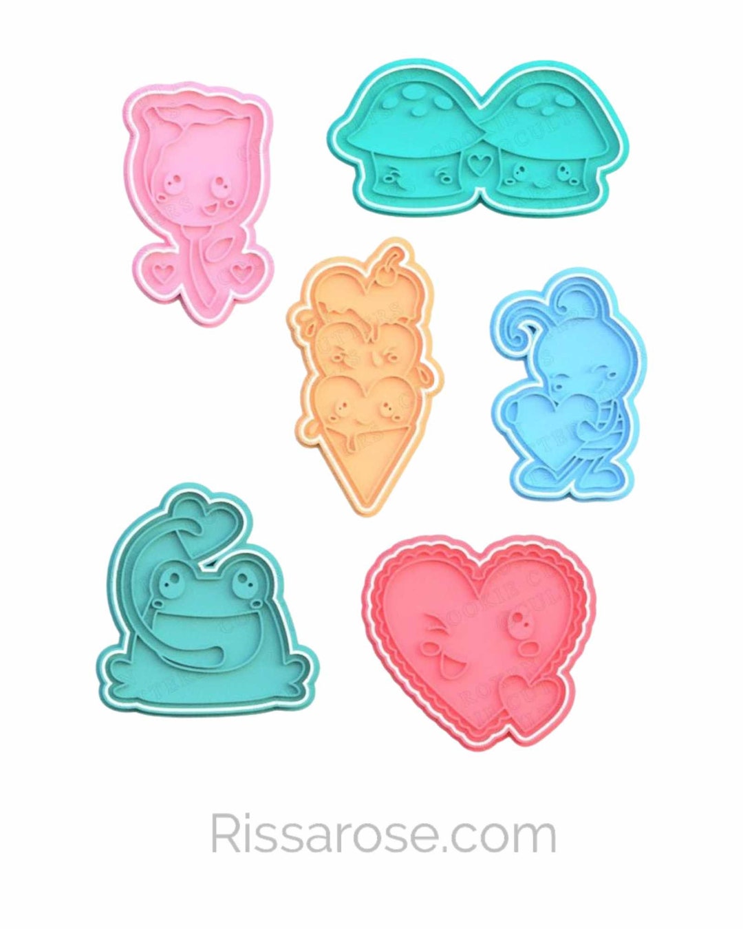 Animated Heart Themed Cookie Cutter Stamp Valentines Day - Etsy