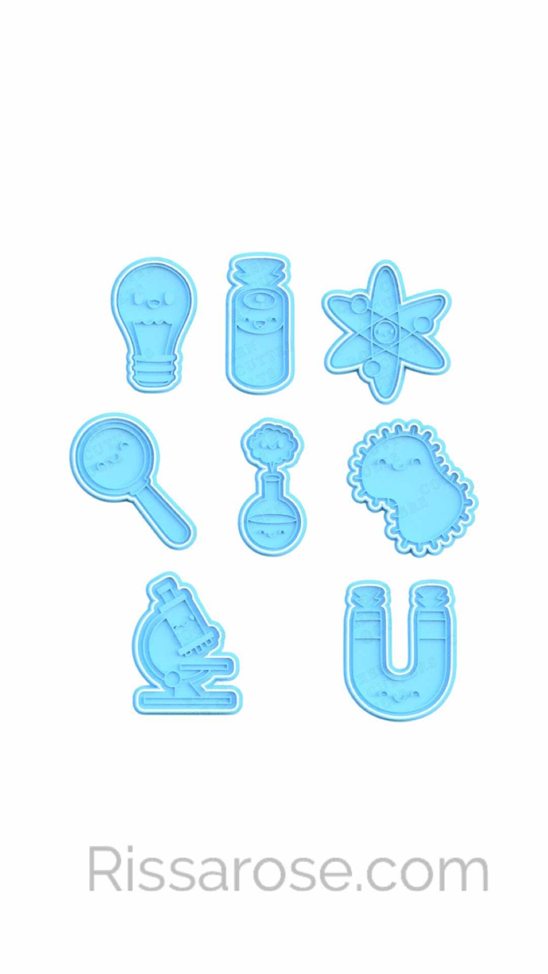 Science Cookie Cutter Stamp Bulb Test Tube Solar System Magnifying ...