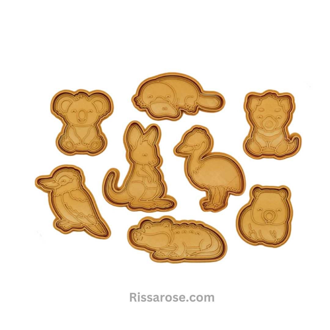 Australian Animals Cookie Cutter Stamp Koala Crocodile Kangaroo ...