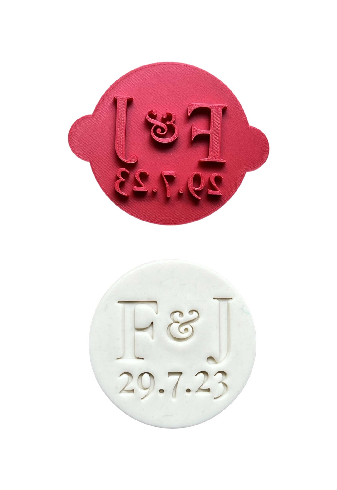 Initials Wedding Cookie Stamp Custom Initals Names Date - Etsy