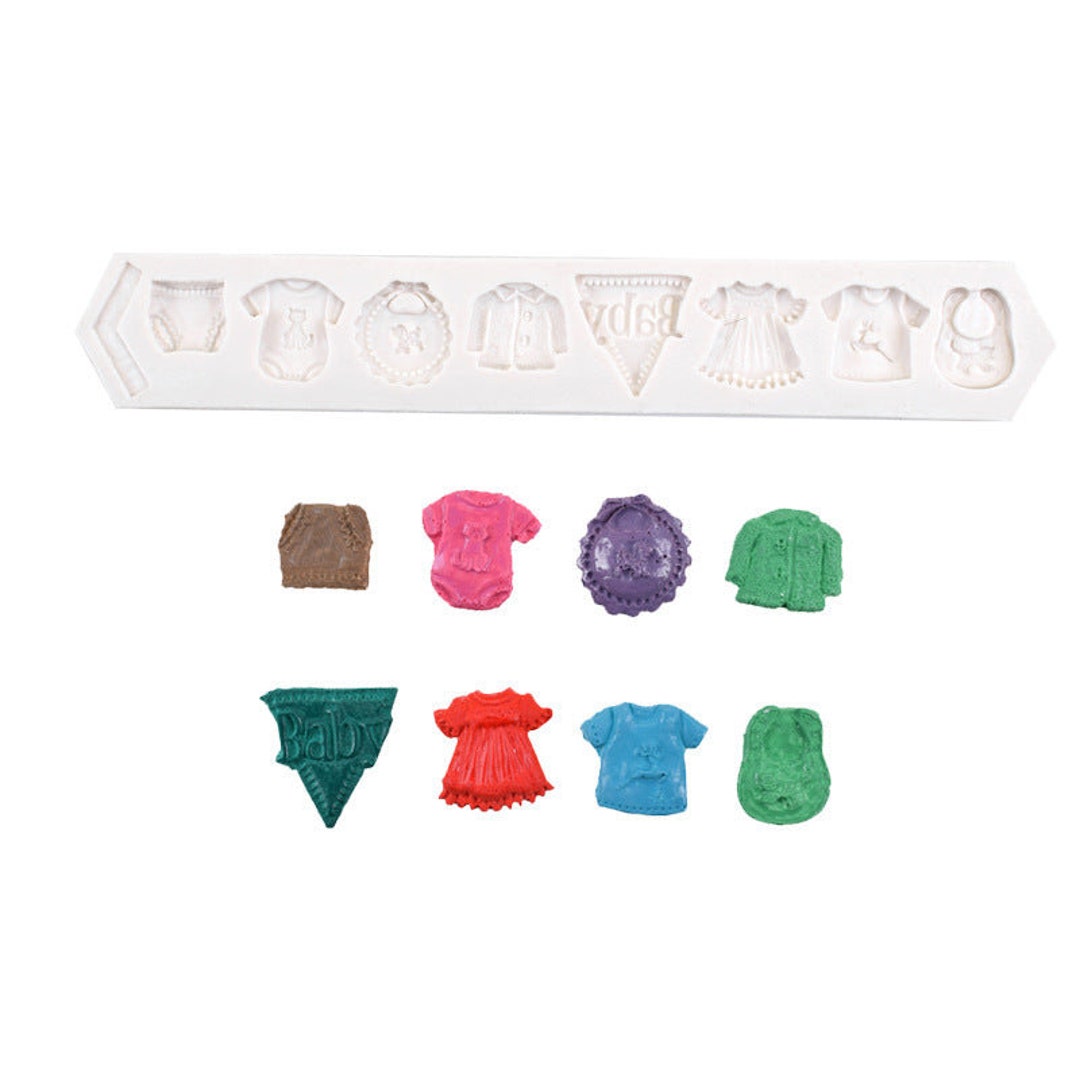 Baby Silicone Mould -baby Shower Onesie Bib Nappy Dress - Etsy