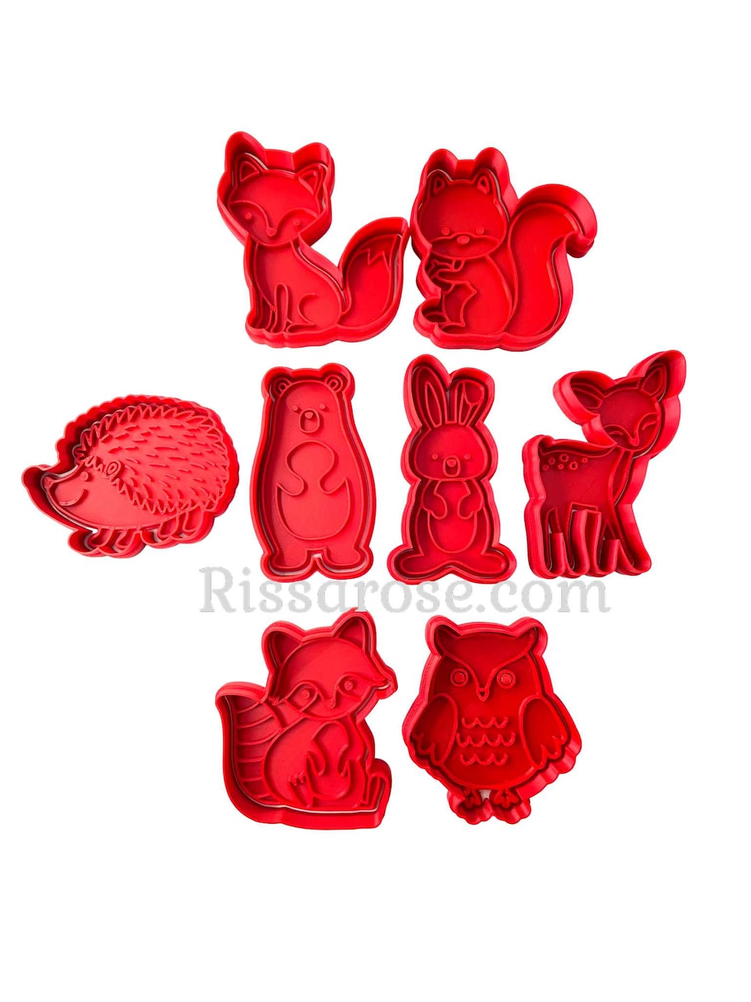 Woodland Theme Animals Cookie Cutter Rabbit Bear Fox Raccoon Owl ...