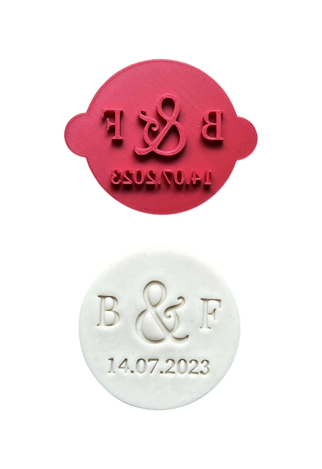 Custom Wedding Cookie Cutter Stamp Inital Names Date - Etsy