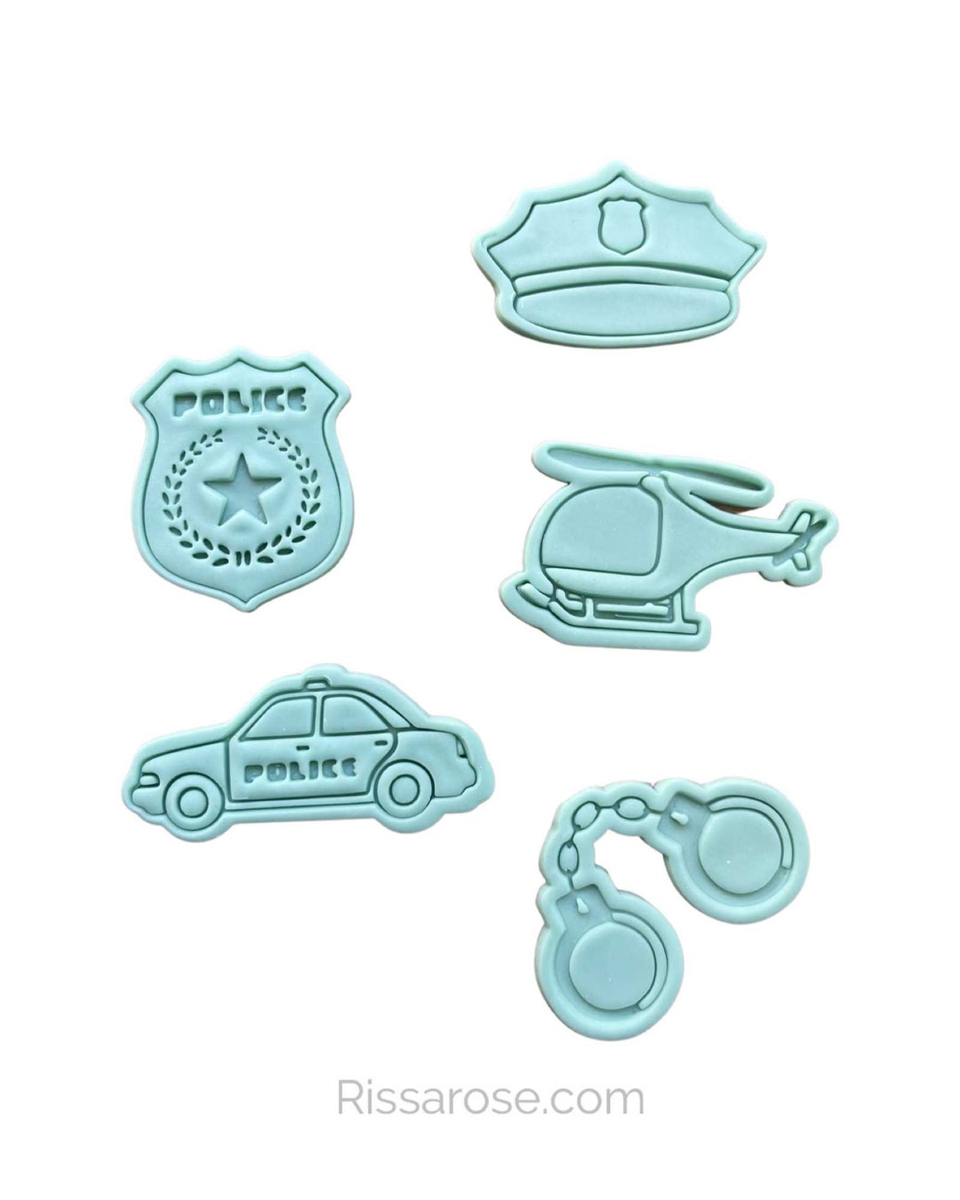 Police Elements Cookie Cutter Stamp Dog Policewoman Policeman Badge Car ...