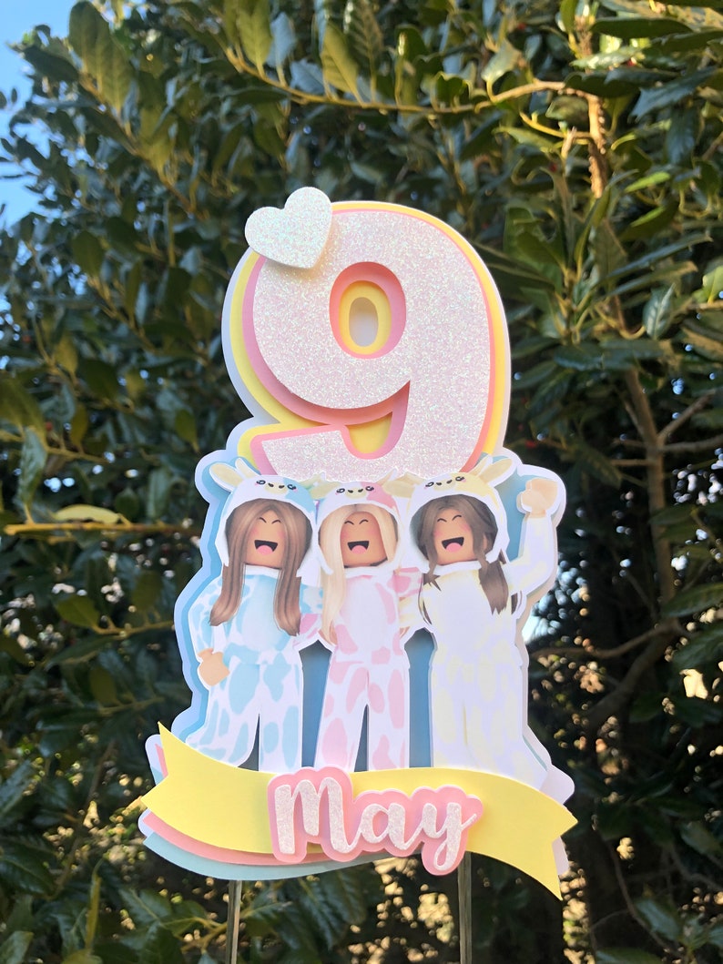 Girl Roblox Cake Topper Pink Roblox Birthday Party Cake - Etsy