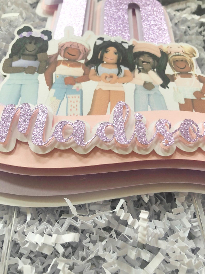 Girl Roblox Cake Topper Pink Roblox Birthday Party Cake - Etsy