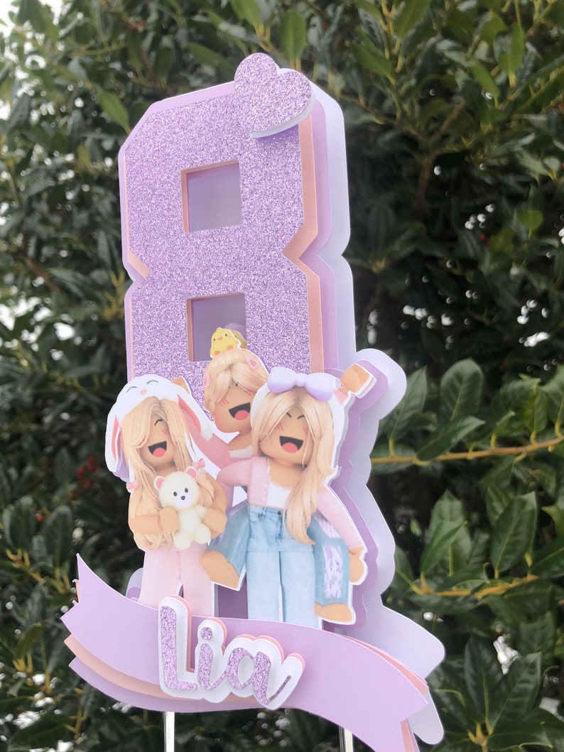 Girl Roblox Cake Topper Pink Roblox Birthday Party Cake - Etsy