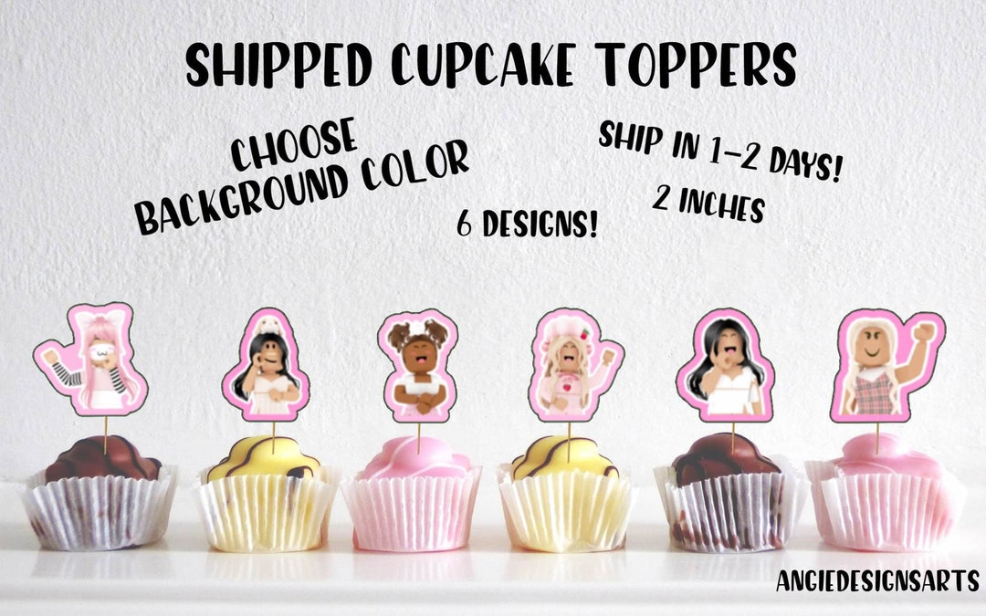 Girl Roblox Cupcake Topper * Pink Roblox Birthday Party Cupcake Topper ...