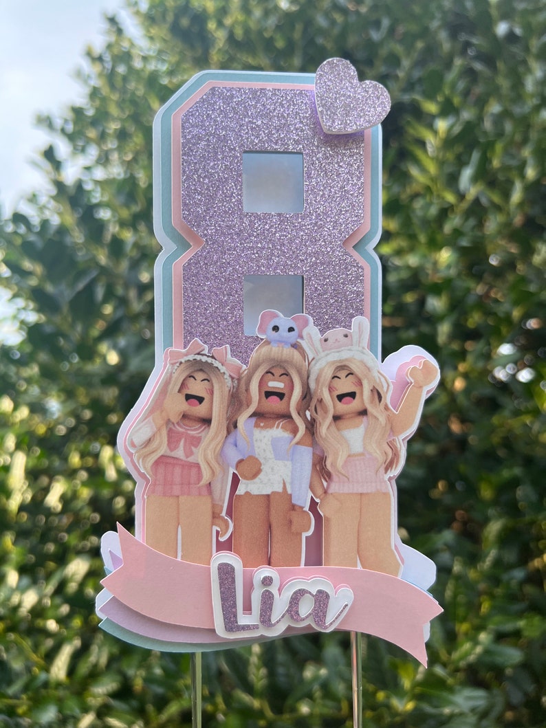 Girl Roblox Cake Topper Pink Roblox Birthday Party Cake - Etsy