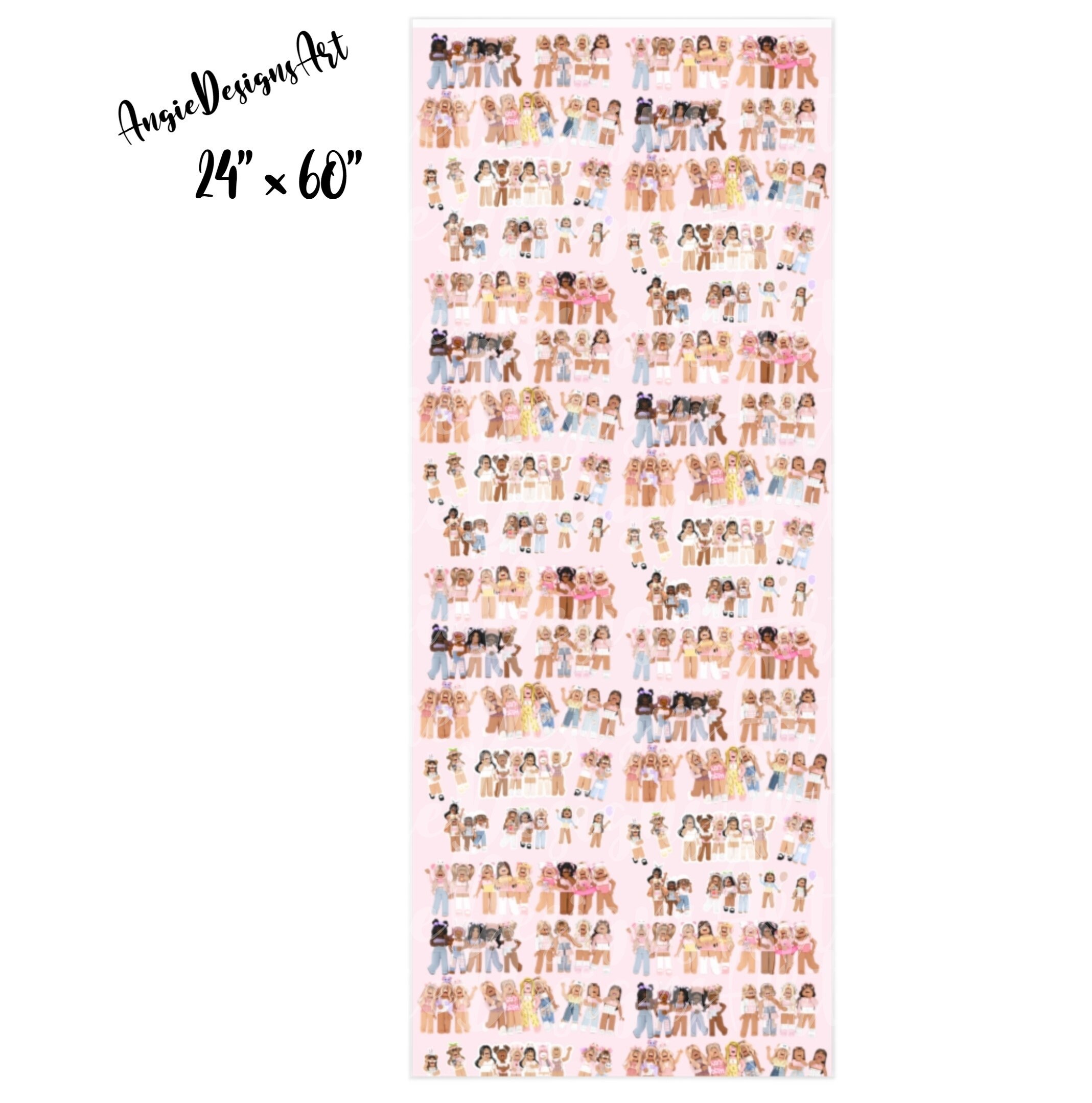 Girl Roblox Wrapping Paper With 47 Avatars Girl Roblox | Etsy