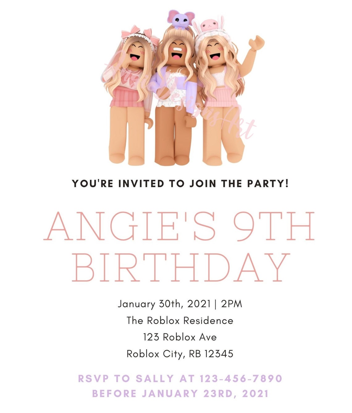 Girl Roblox Invitation Pink Girl Roblox Invitation Roblox Etsy Girl Roblox Invitation Pink Girl Roblox Invitation Roblox Etsy
