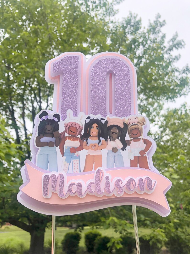 Girl Roblox Cake Topper Pink Roblox Birthday Party Cake - Etsy
